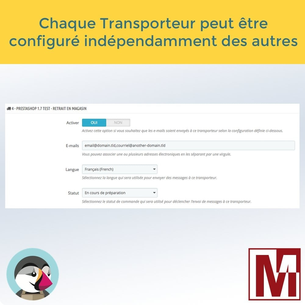 Module PrestaShop : Envoyer les commandes aux transporteurs